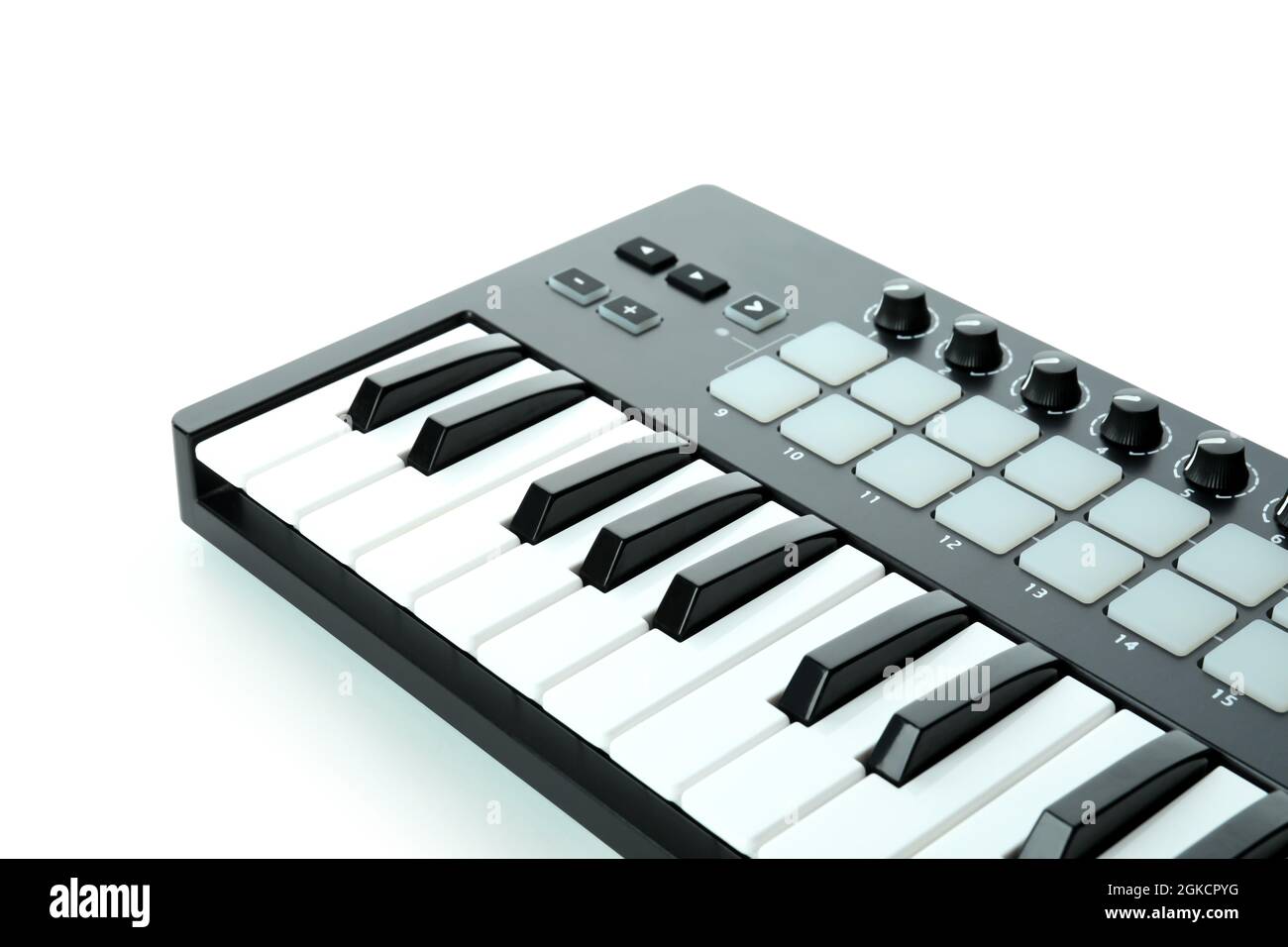 Midi keyboard digital instrument isolated on white background Stock ...