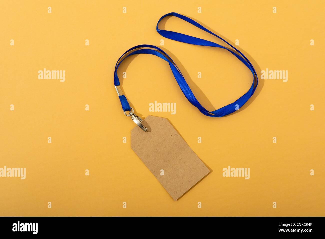 Composition of gift tags with copy space on yellow background Stock ...