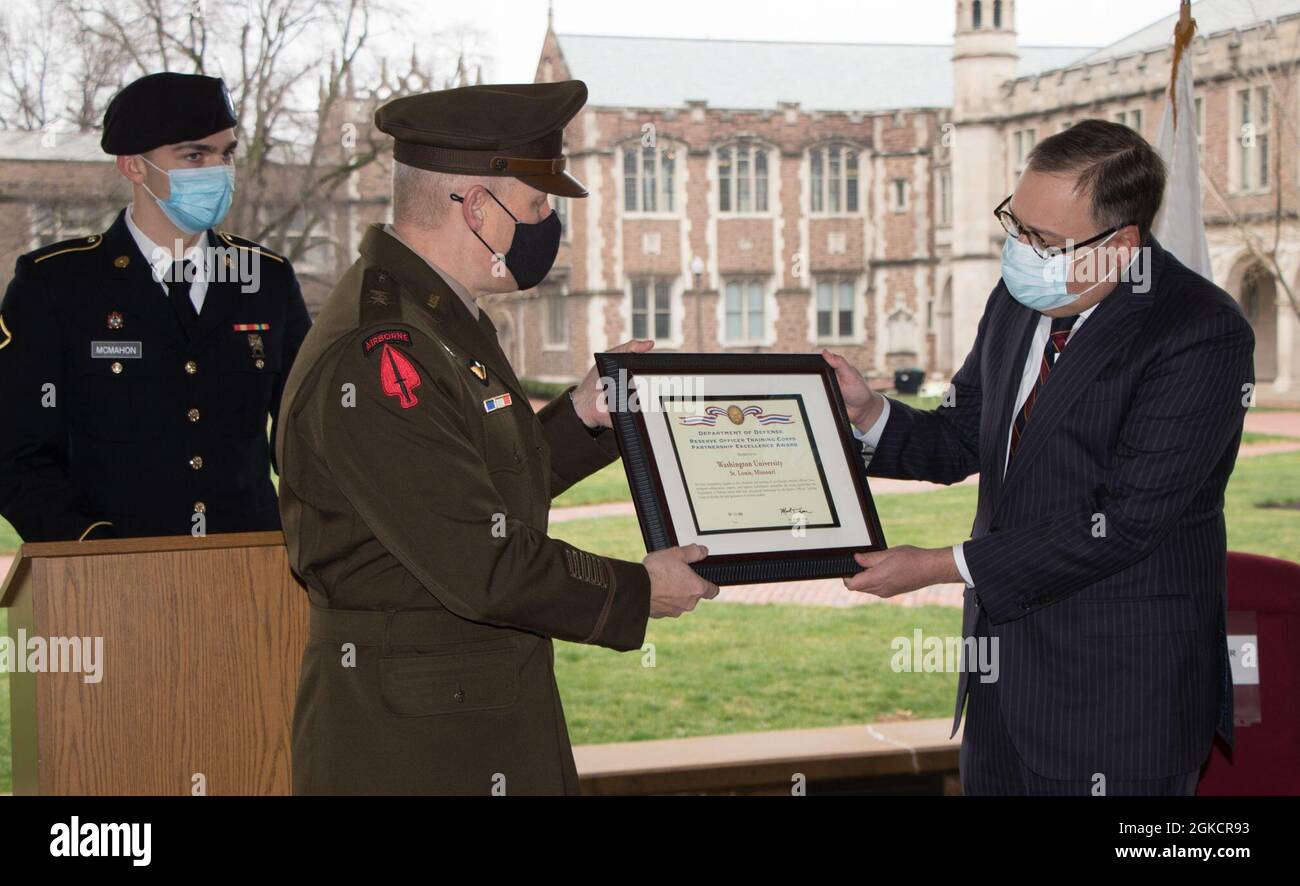 Maj. Gen. John R. Evans Jr. presents Chancellor Andrew D. Martin of ...