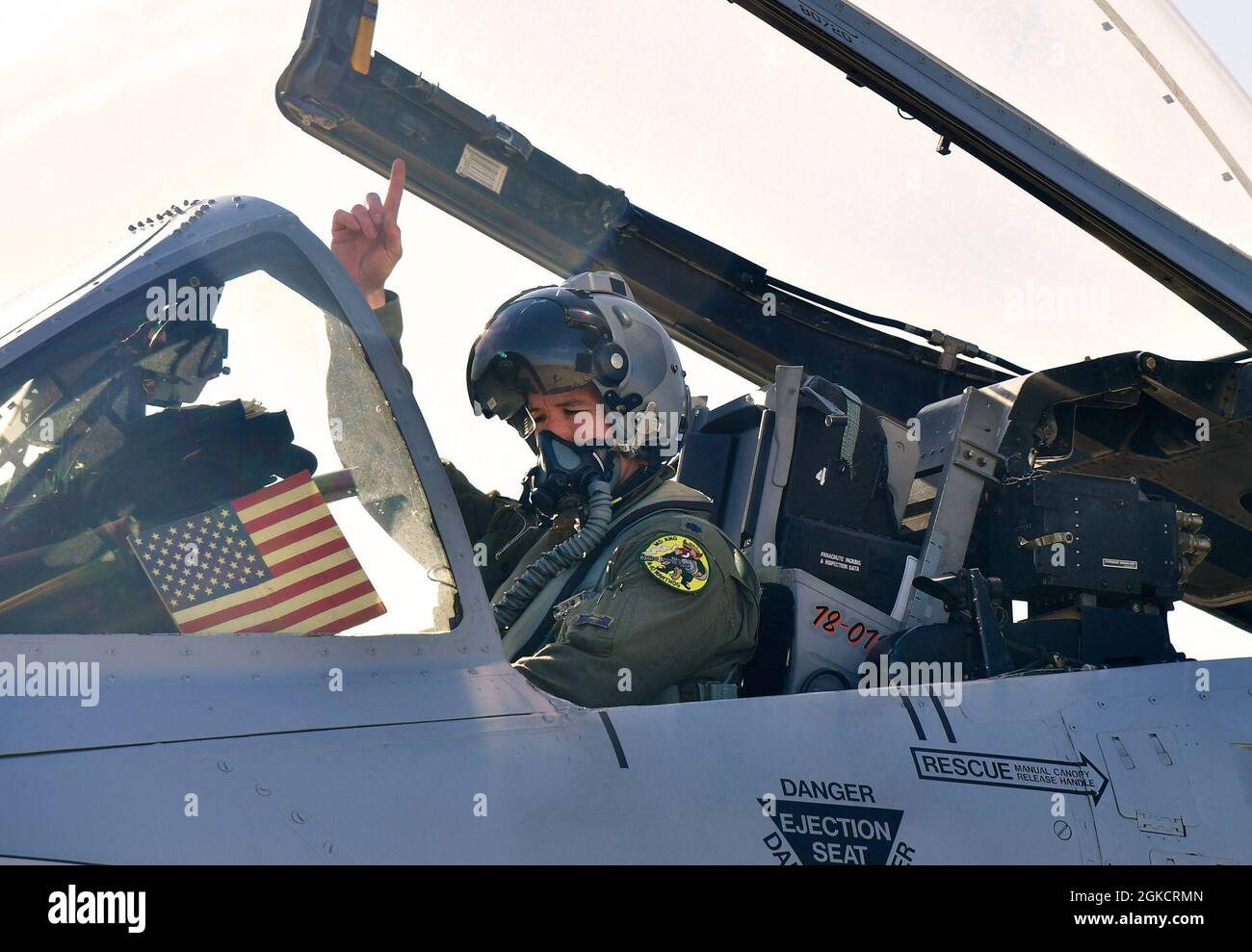 Lt. Col. Daniel Griffin, 104th Fighter Squadron, before an A-10 ...