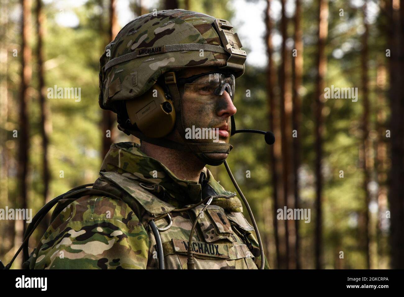 U.S. Army 1st Lt. Thomas Michaux assigned to 3rd Squadron, 2nd Cavalry ...
