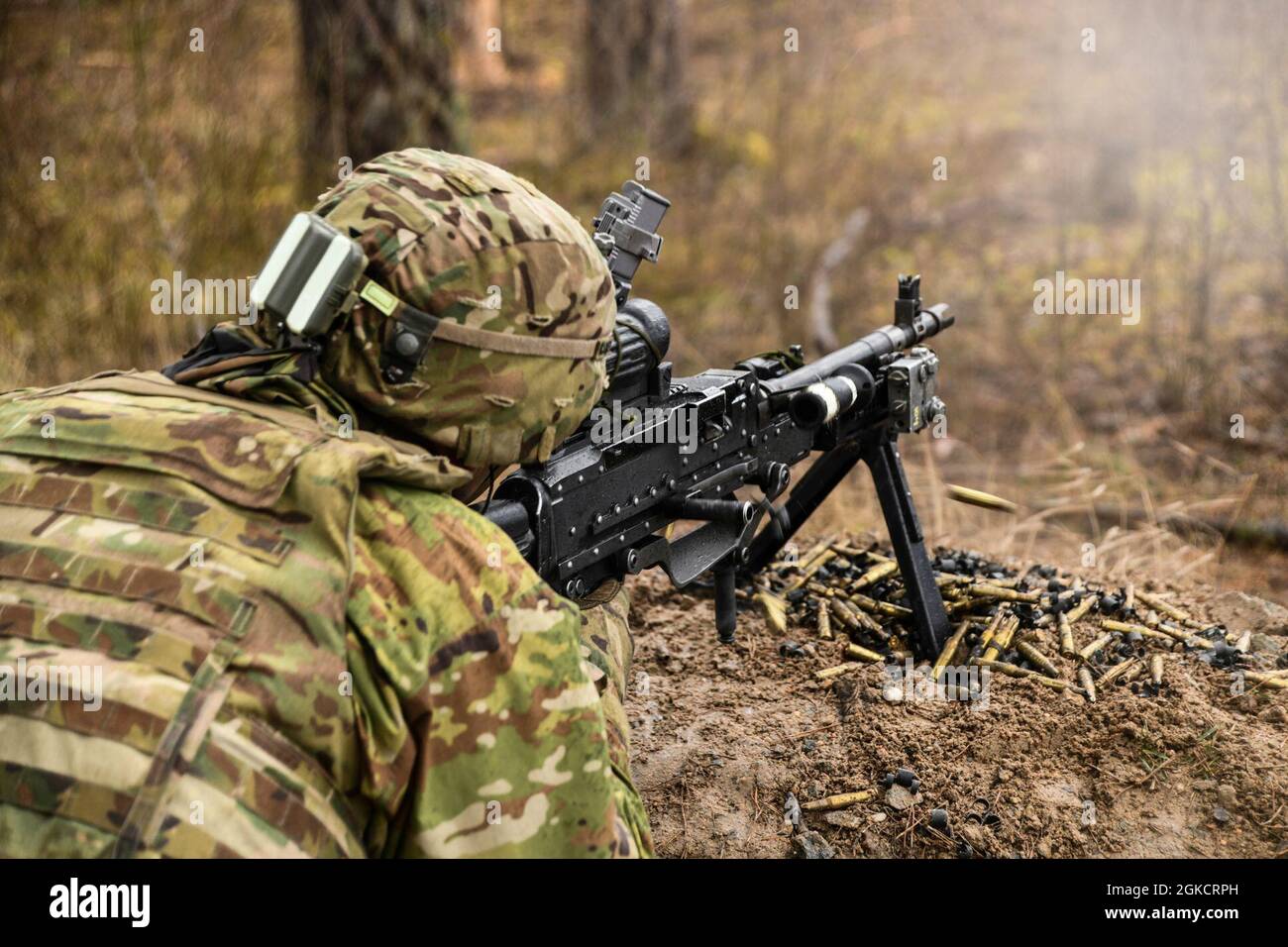 U.S. Soldier assigned to 3rd Squadron, 2nd Cavalry Regiment provides ...