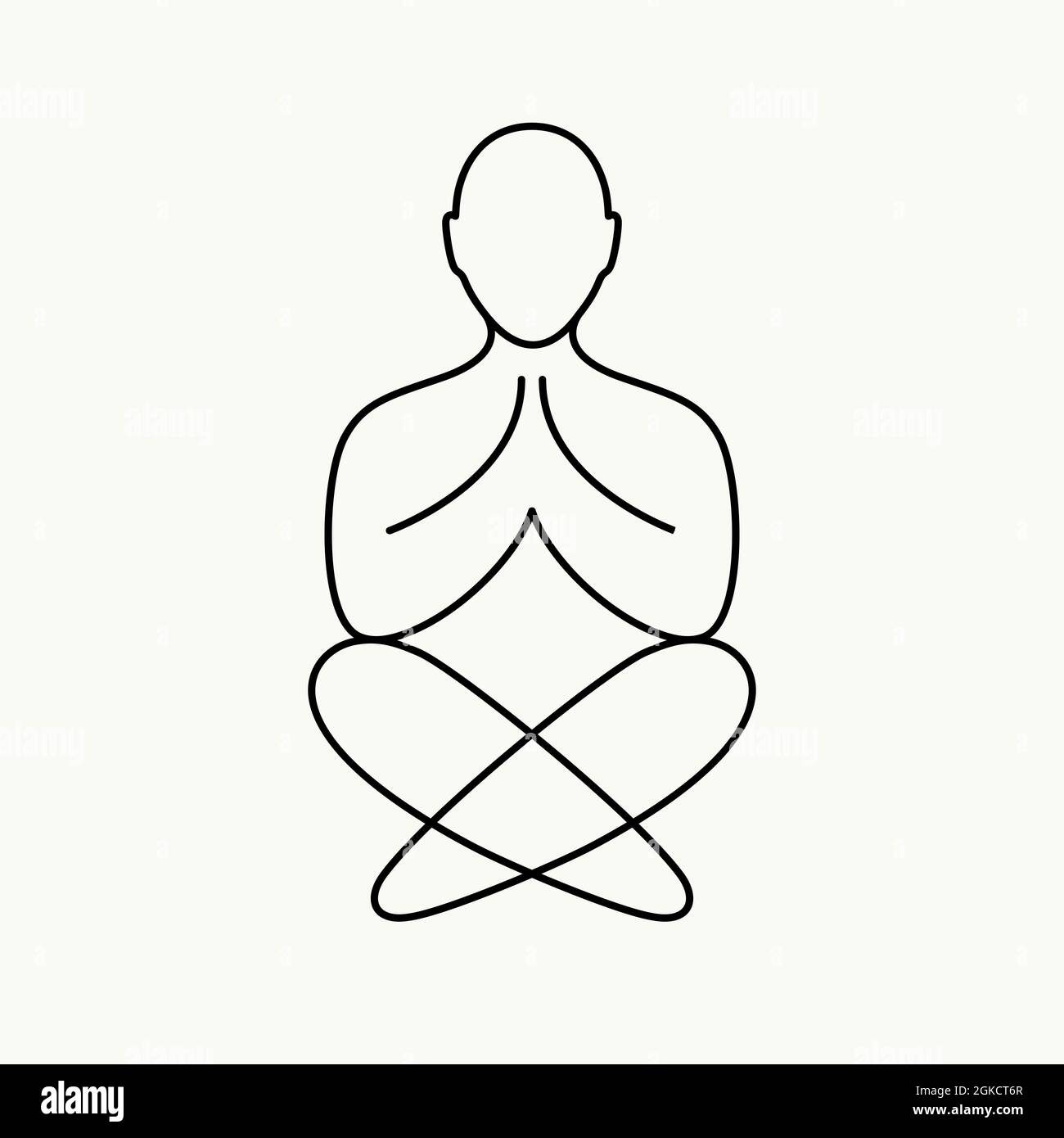 Meditating guru vector mark. Minimalistic logo for a yoga studio Stock ...
