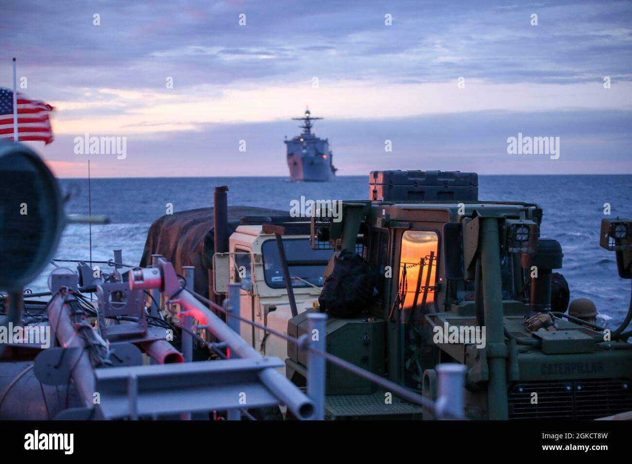 Landing Craft Utility 1661, loaded with Beachmaster Unit 2, transports ...