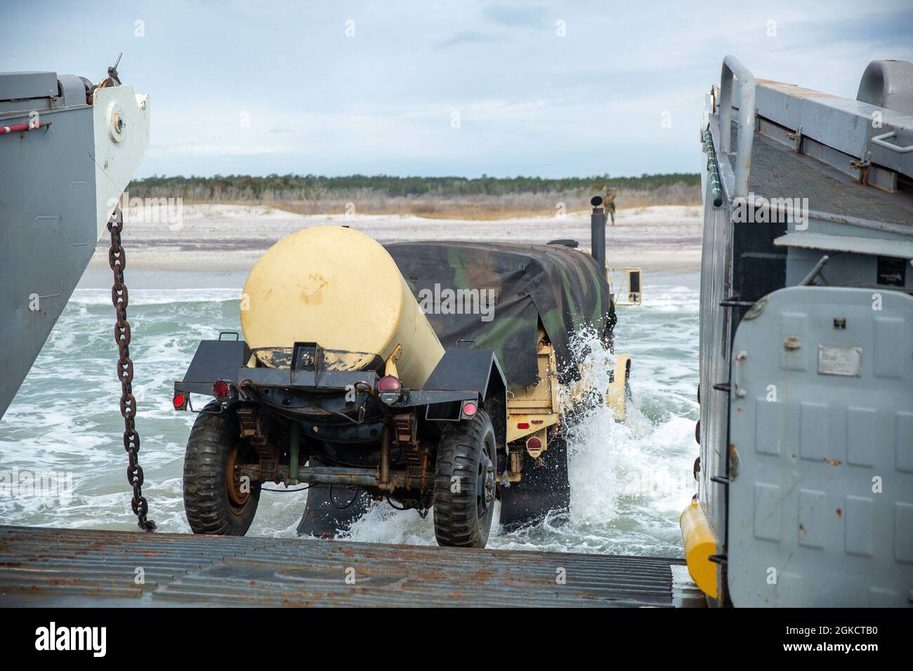 A Medium Tactical Vehicle Replacement (MTVR) with Beachmaster Unit 2 ...