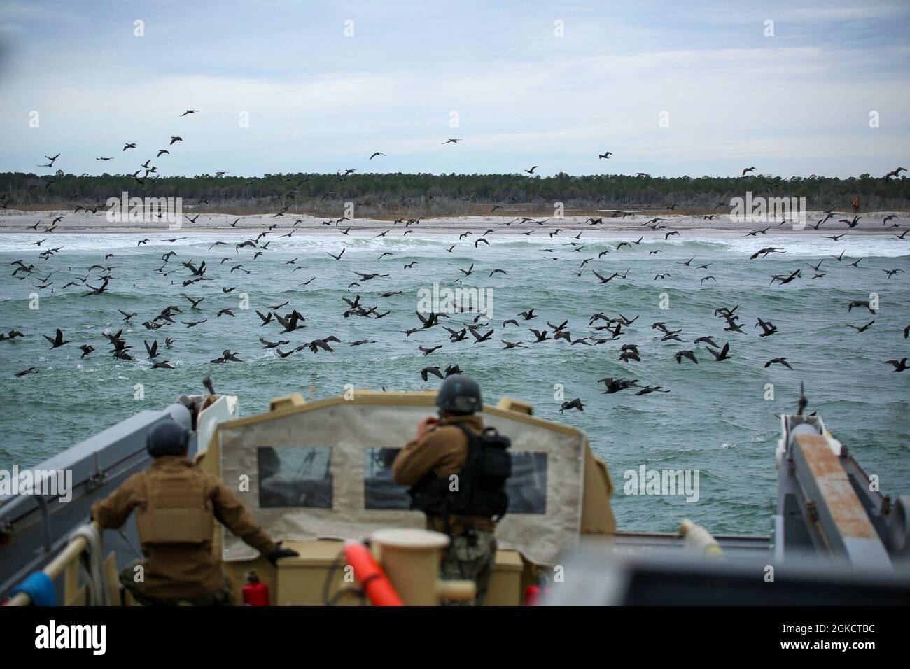 Sailors with Assault Craft Unit 2 and Beachmaster Unit 2 aboard Landing ...