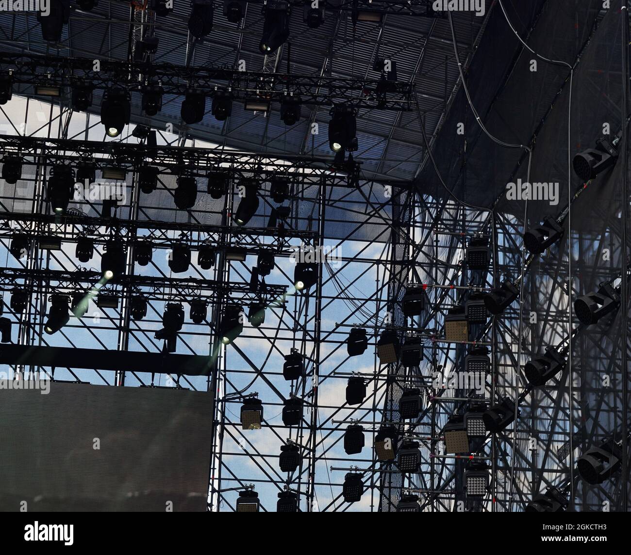 Open air stage illumination Stock Photo - Alamy