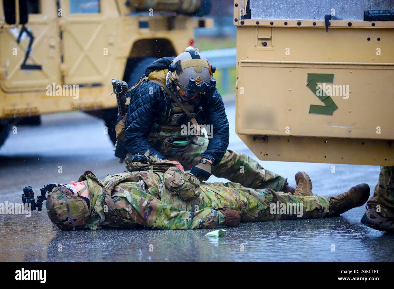 A Green Beret with 5th Special Forces Group (Airborne) gives medical ...