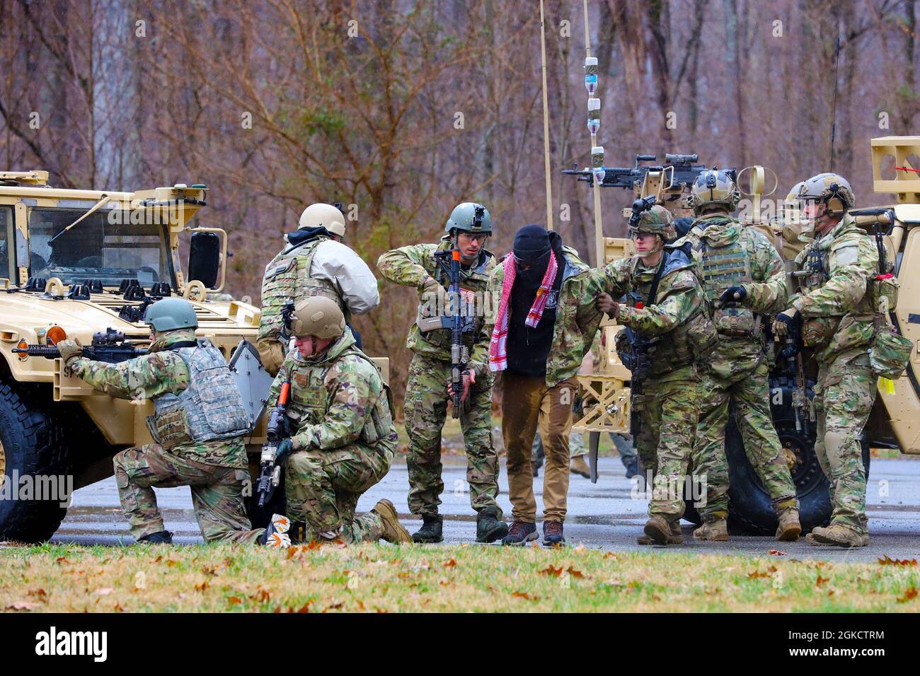 Green Berets with 5th Special Forces Group (Airborne) conduct a raid ...