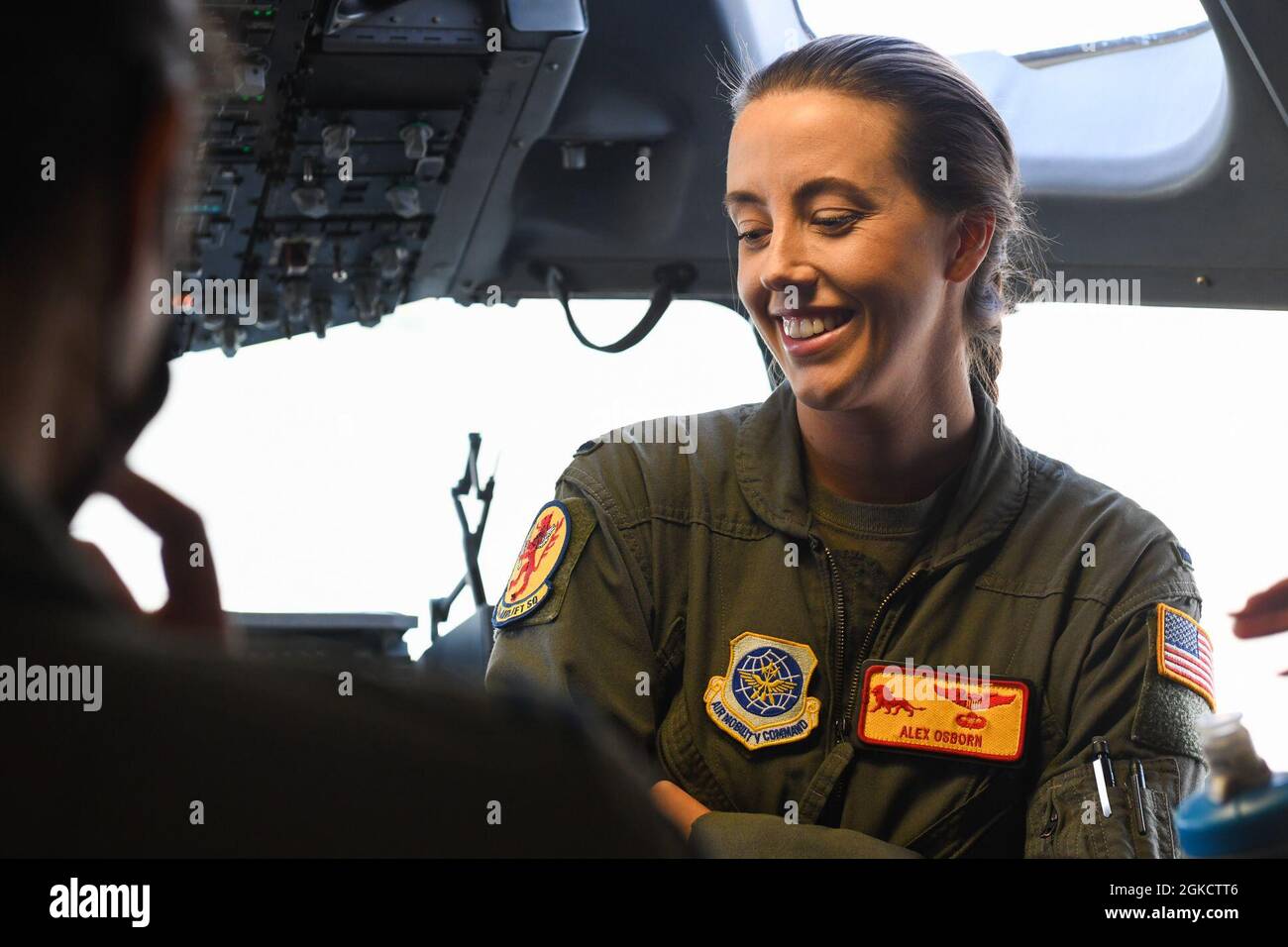 U.S. Air Force 1st Lt. Alex Osborn, a C-17 Globemaster III co-pilot ...