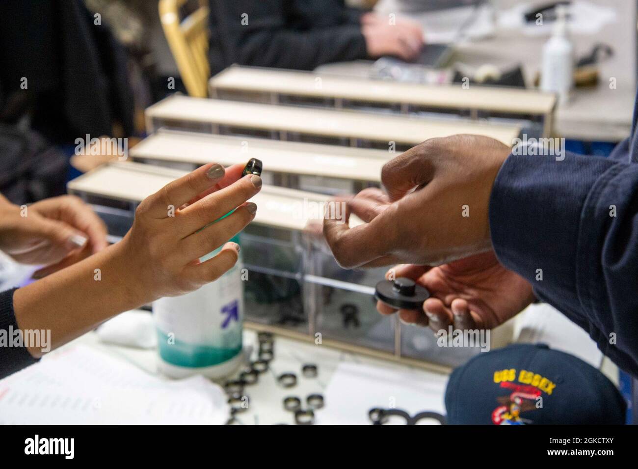 SAN DIEGO (March 15, 2021) Lt. Xavier Pierce from Reaford, N.C., puts ...