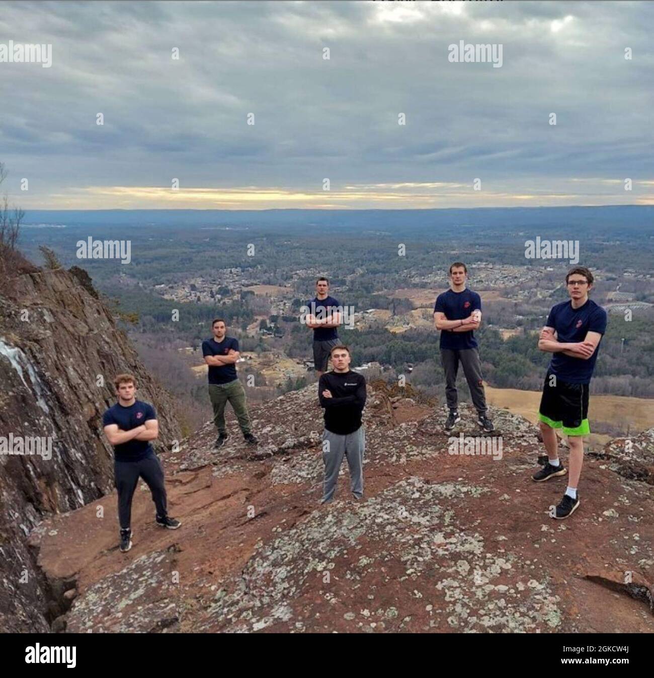 PCS Greenfield poolees pose for a photo atop Mount Tom, during a poolee ...