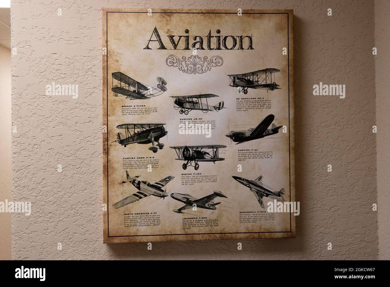 A diagram of aviation history hangs on the wall at the Clovis Municipal ...