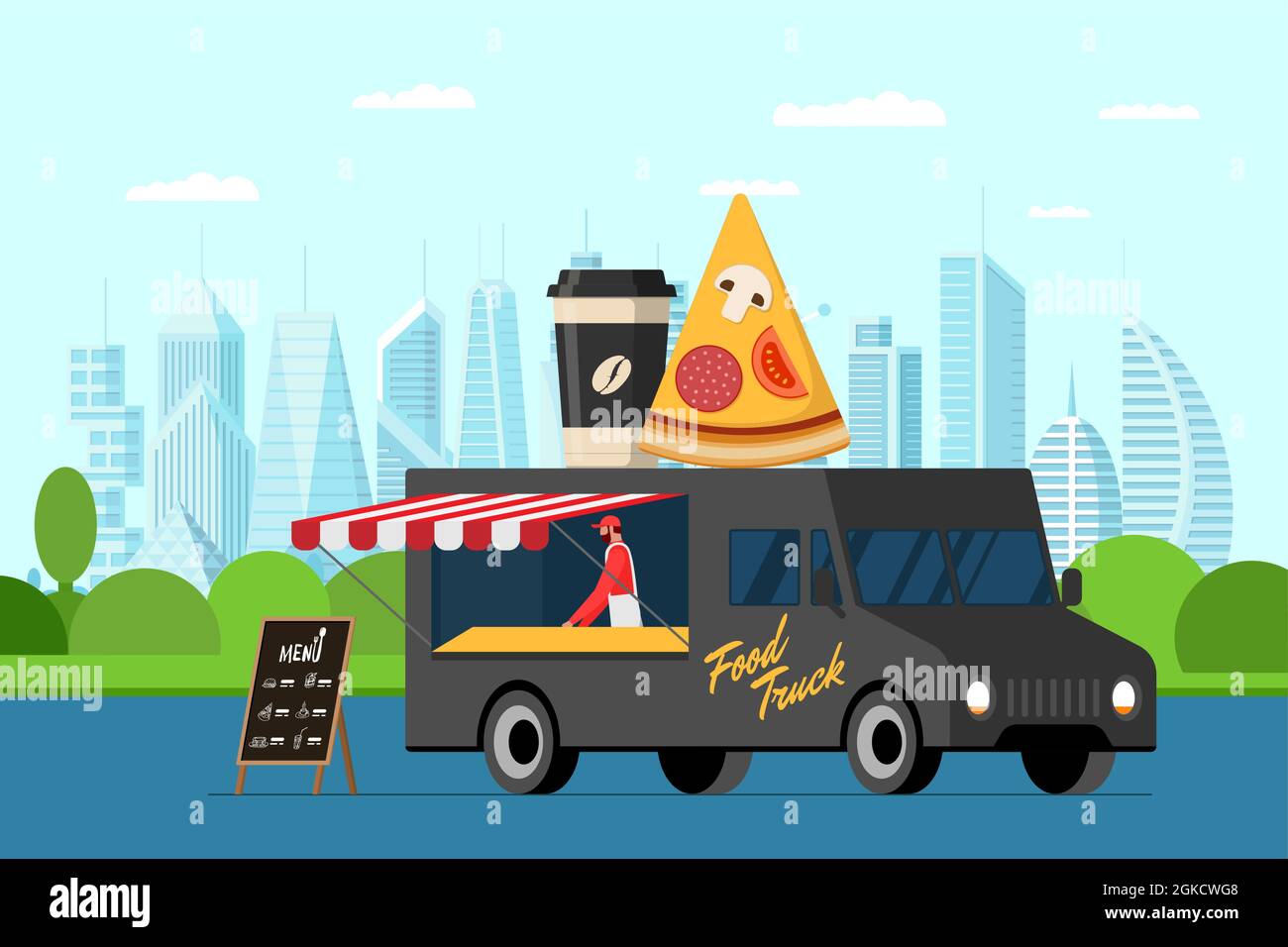 Park food machine illustration hi-res stock photography and images - Alamy