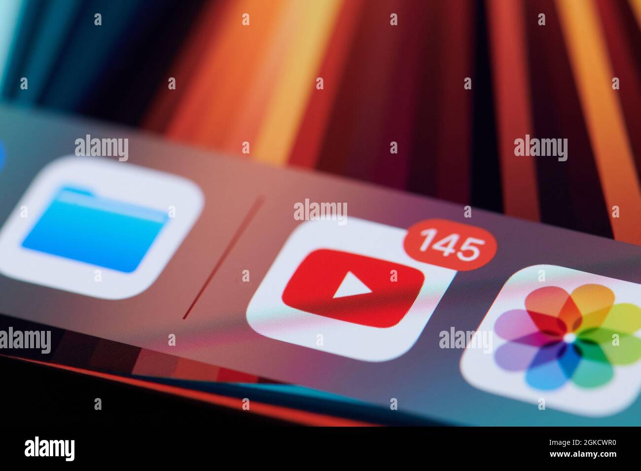 New york, USA - September 3 2021: Youtube app on apple smartphone ...