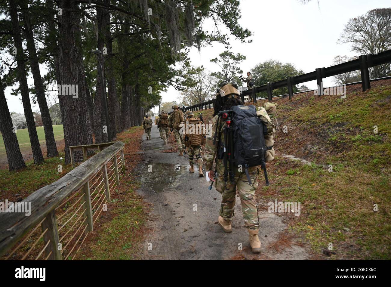 U.S. Air Force Airmen with the 1st Combat Camera Squadron conduct a ...