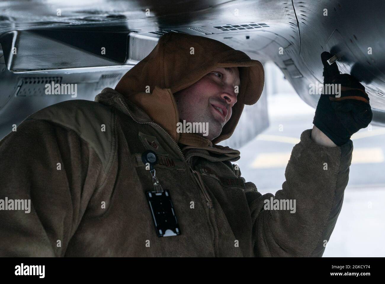 U.S. Air Force Staff Sgt. Walter Collum, a crew chief assigned to the ...
