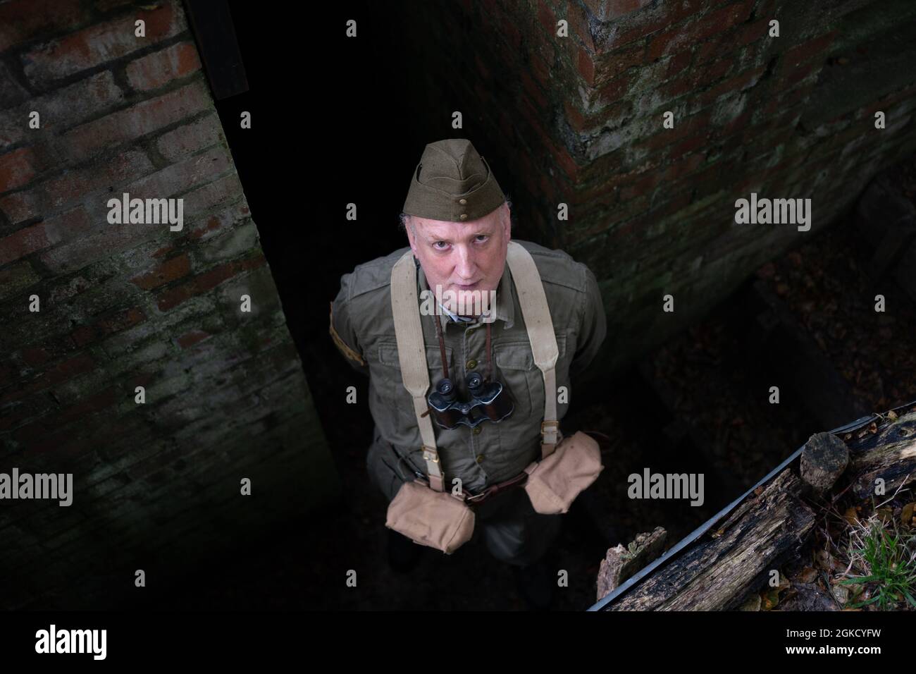 Assistant ranger Rupert Eris dressed in Home Guard uniform at one of ...