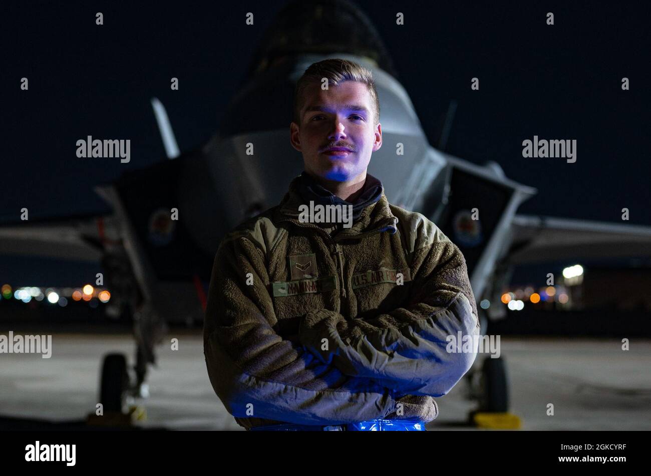 U.S. Air Force Nathan Hannan, crew chief assigned to the 2nd Aircraft ...