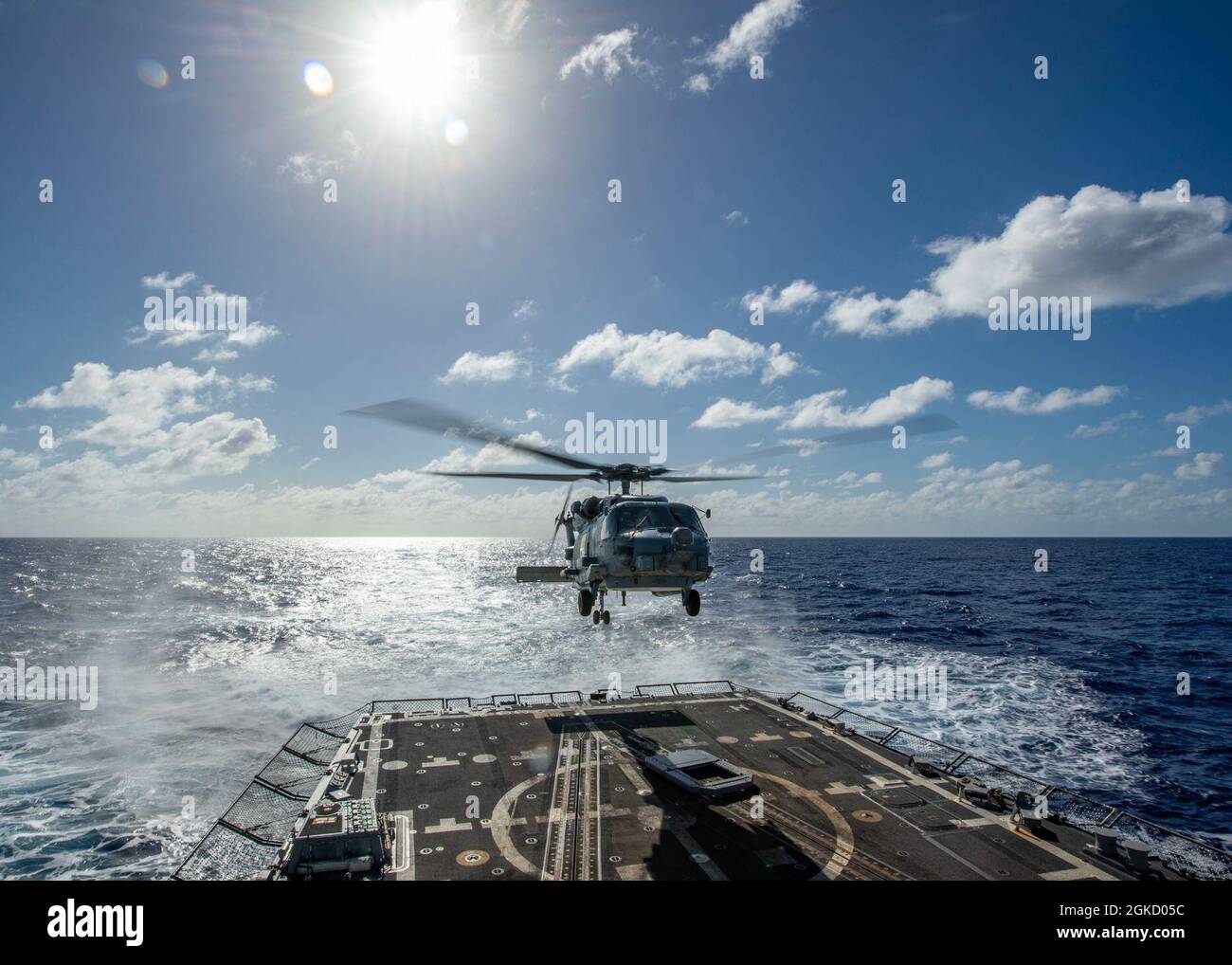 PACIFIC OCEAN (March 16, 2021) An MH-60R Sea Hawk, assigned to the ...