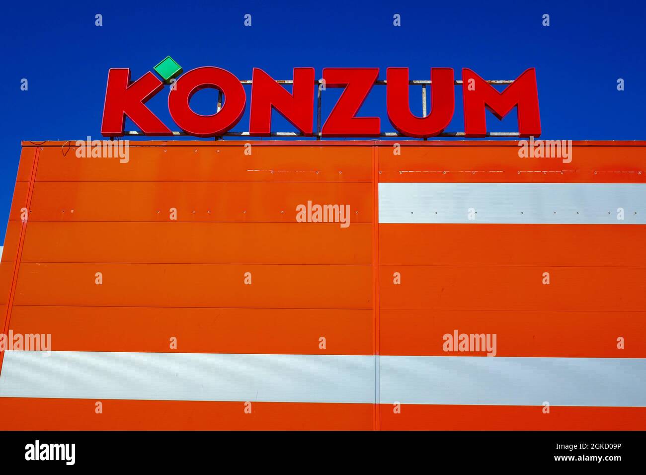 Red konzum supermarket sign hi-res stock photography and images - Alamy