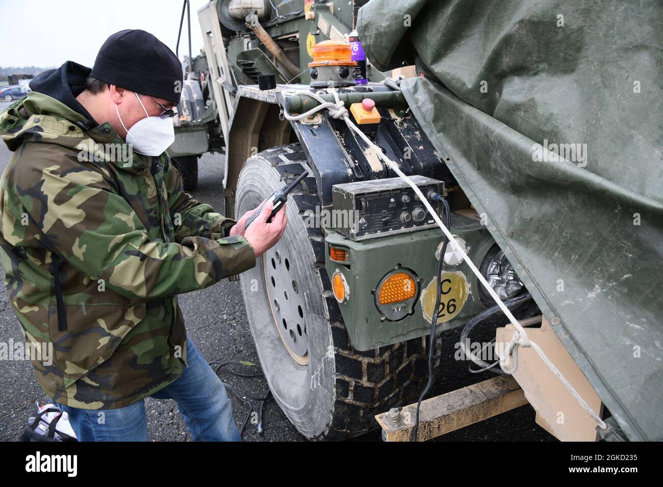 A contractor attaches the multiple integrated laser engagement system ...