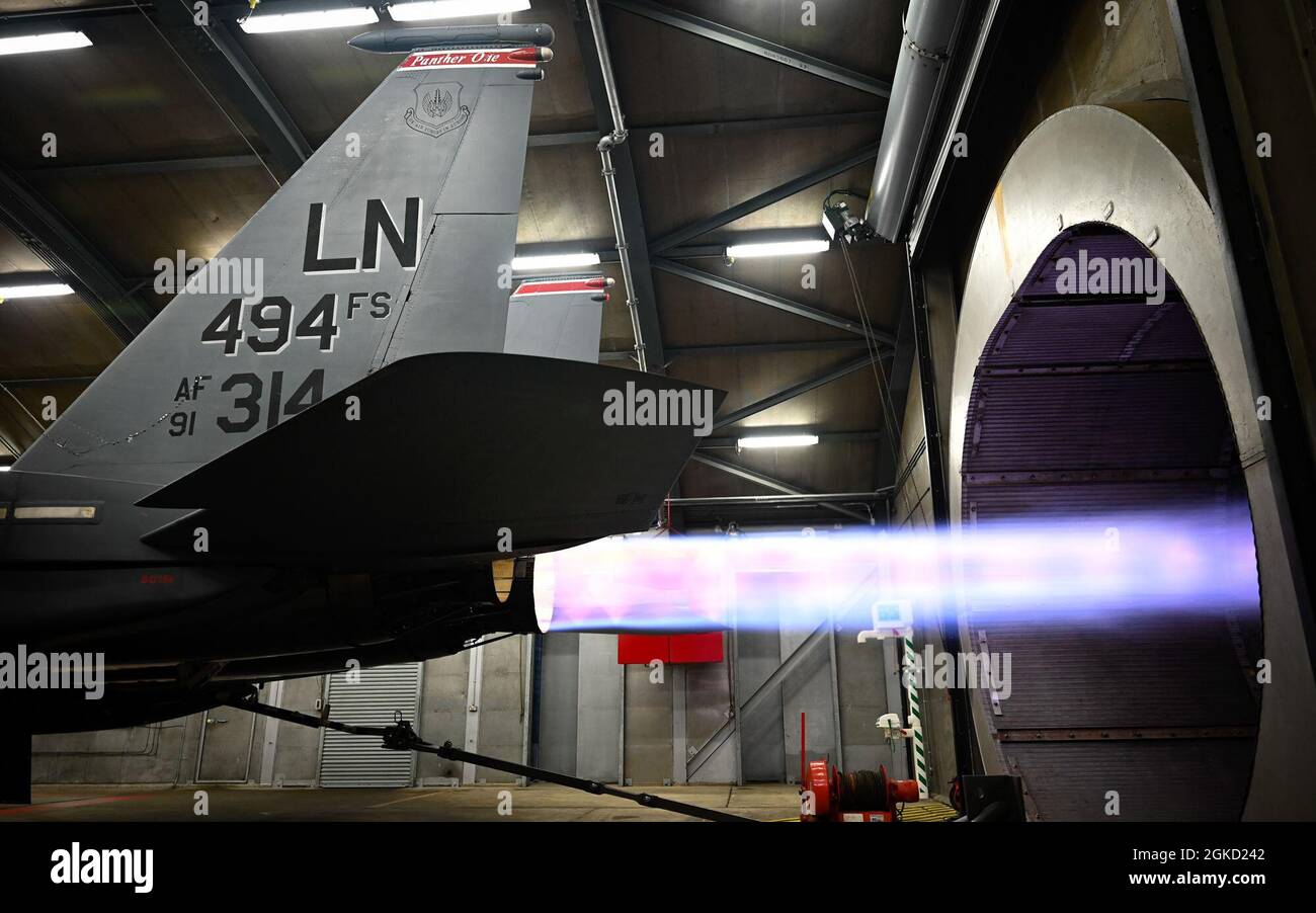 48th Maintenance Group aerospace propulsion technicians test an F-15E ...