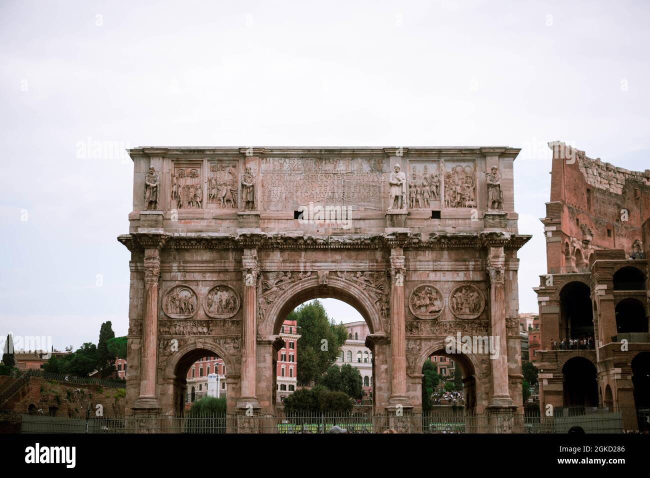 Beautiful European colourful gate landmark Stock Photo - Alamy