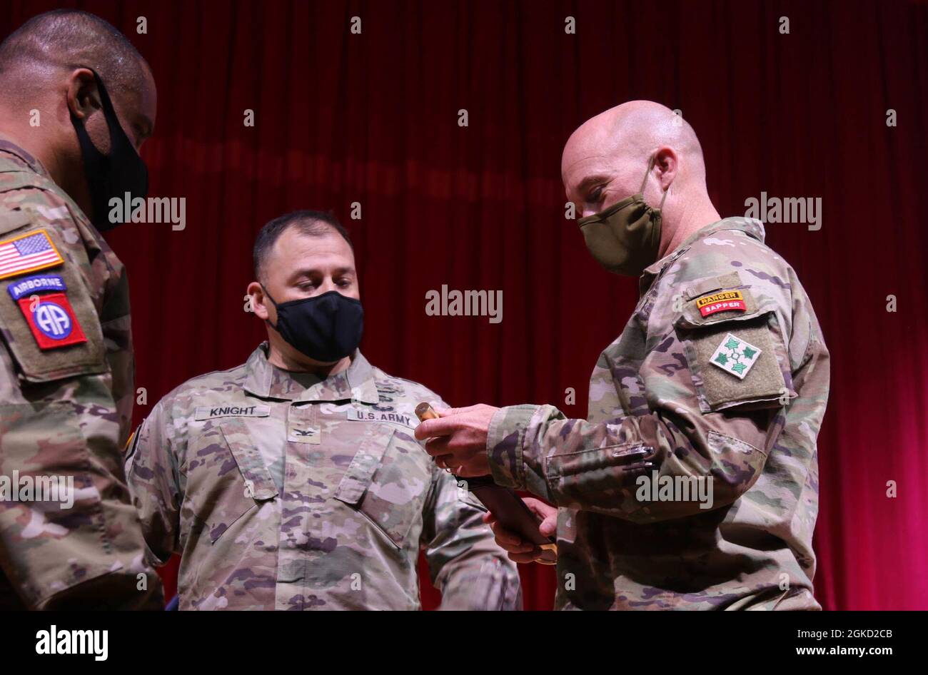 Lt. Col. Edward Bankston (right), former commander of 1st Battalion ...