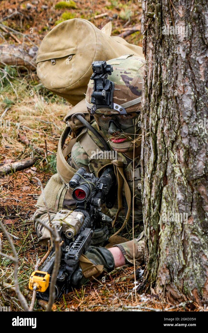 U.S. Army Pvt. Mya Stone assigned to 3rd Squadron, 2nd Cavalry Regiment ...