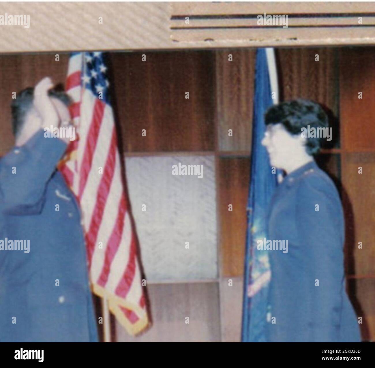 2nd Lieutenant Heidi Hellauer (Heidi Bullock) is sworn in by her father ...