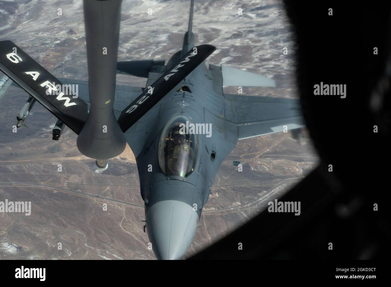 An F-16 Fighting Falcon assigned to the 64th Aggressors Squadron ...