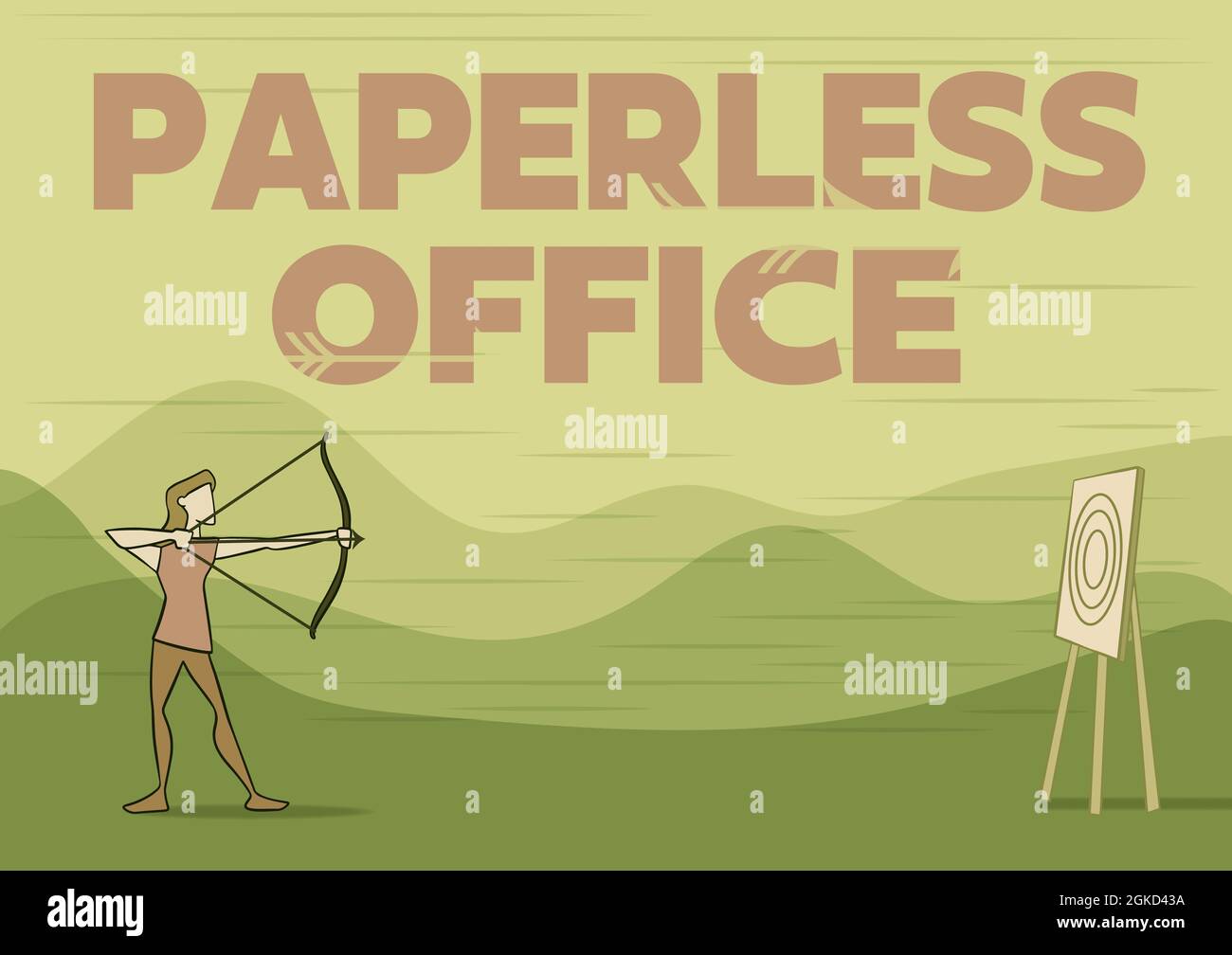 Conceptual display Paperless Office. Word for work environment in which ...