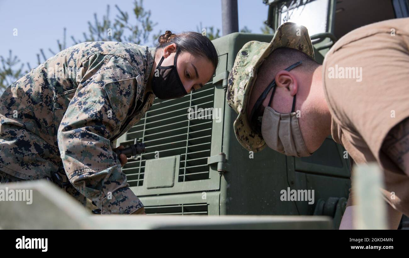 U.S. Marine Corps Cpl. Marina Lopez, a heavy equipment operator with ...