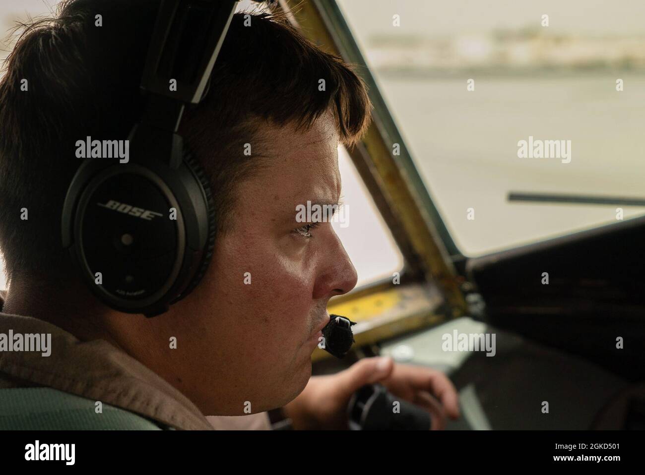U.S. Air Force KC-135 Stratotanker aircraft crew members perform pre ...