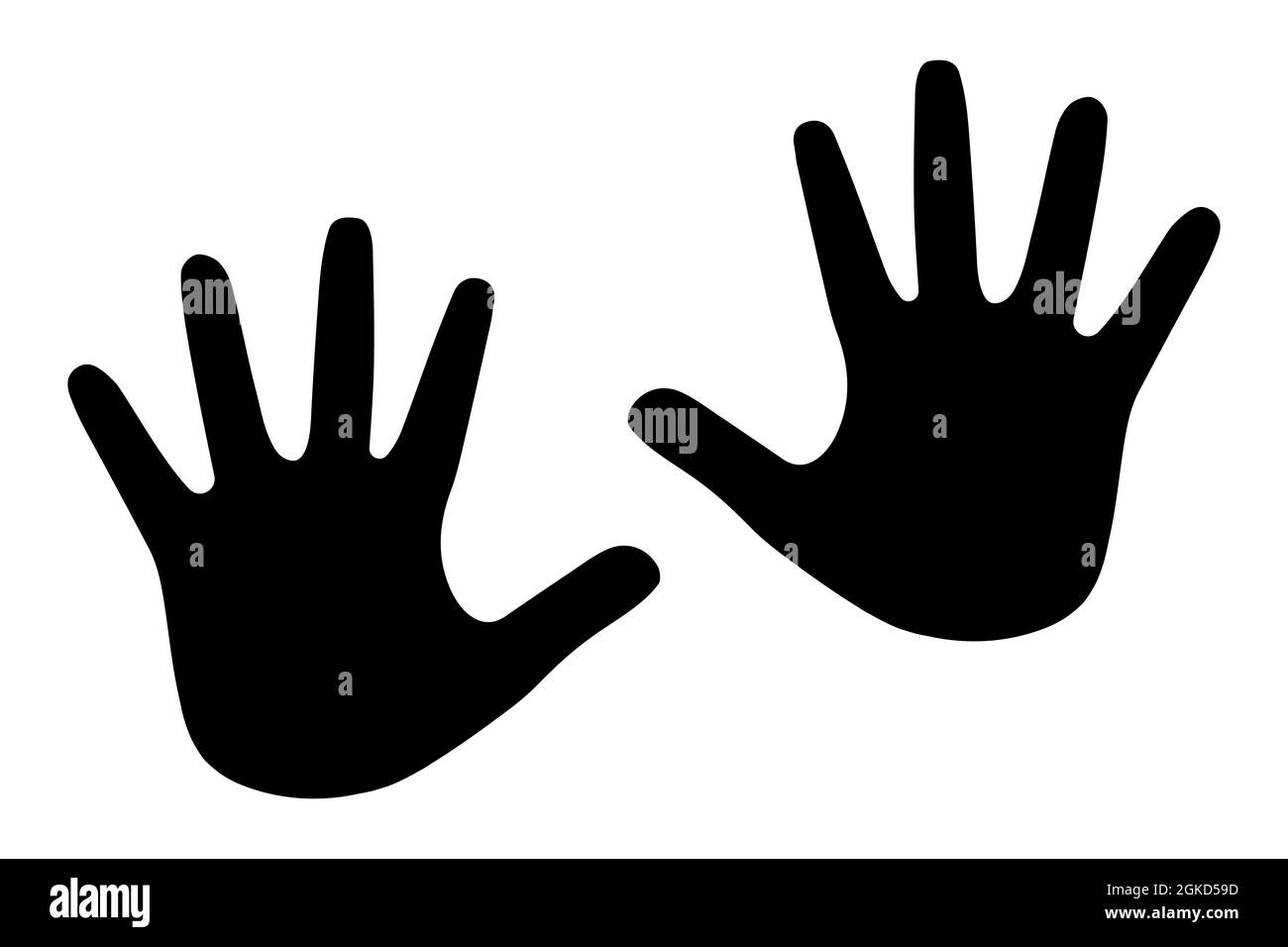 Hand icon. Silhouette of a human hand. Vector illustration on white ...