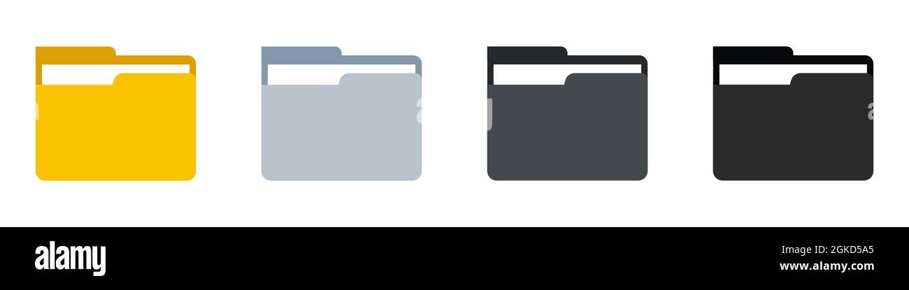 A set of computer folders in different colors. Wind illustration on ...