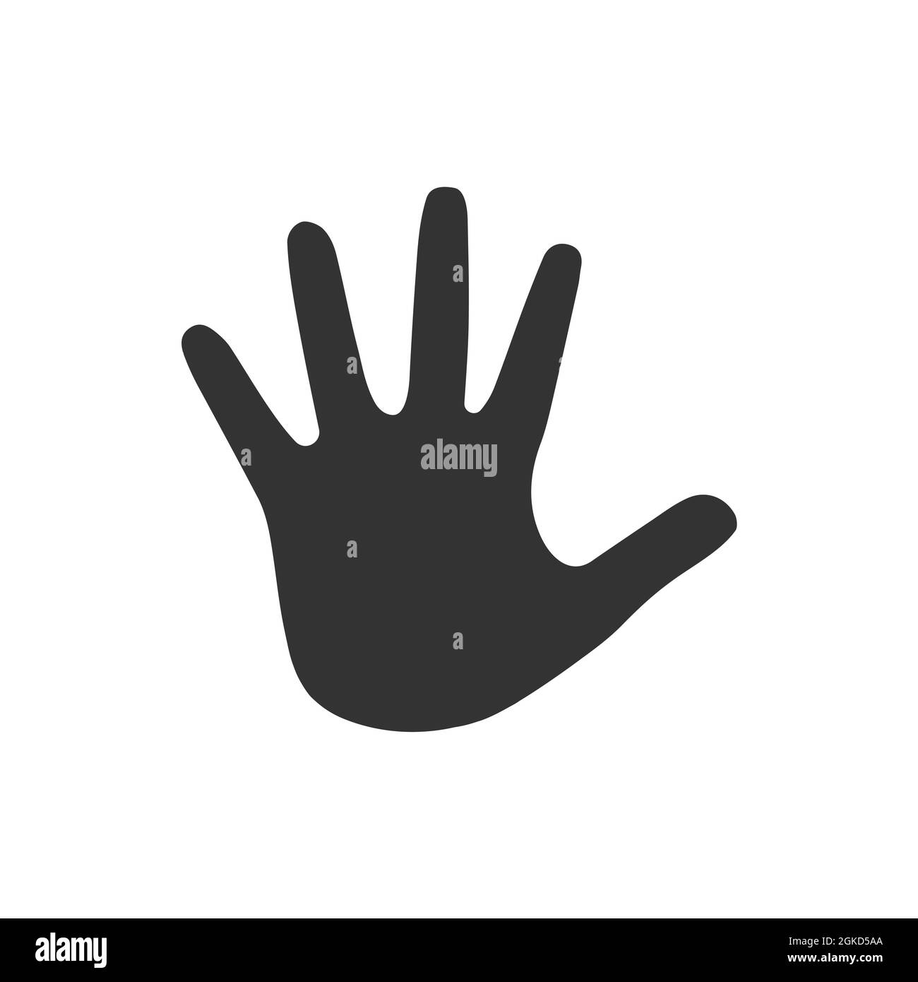 Hand icon. Silhouette of a human hand. Vector illustration on white ...