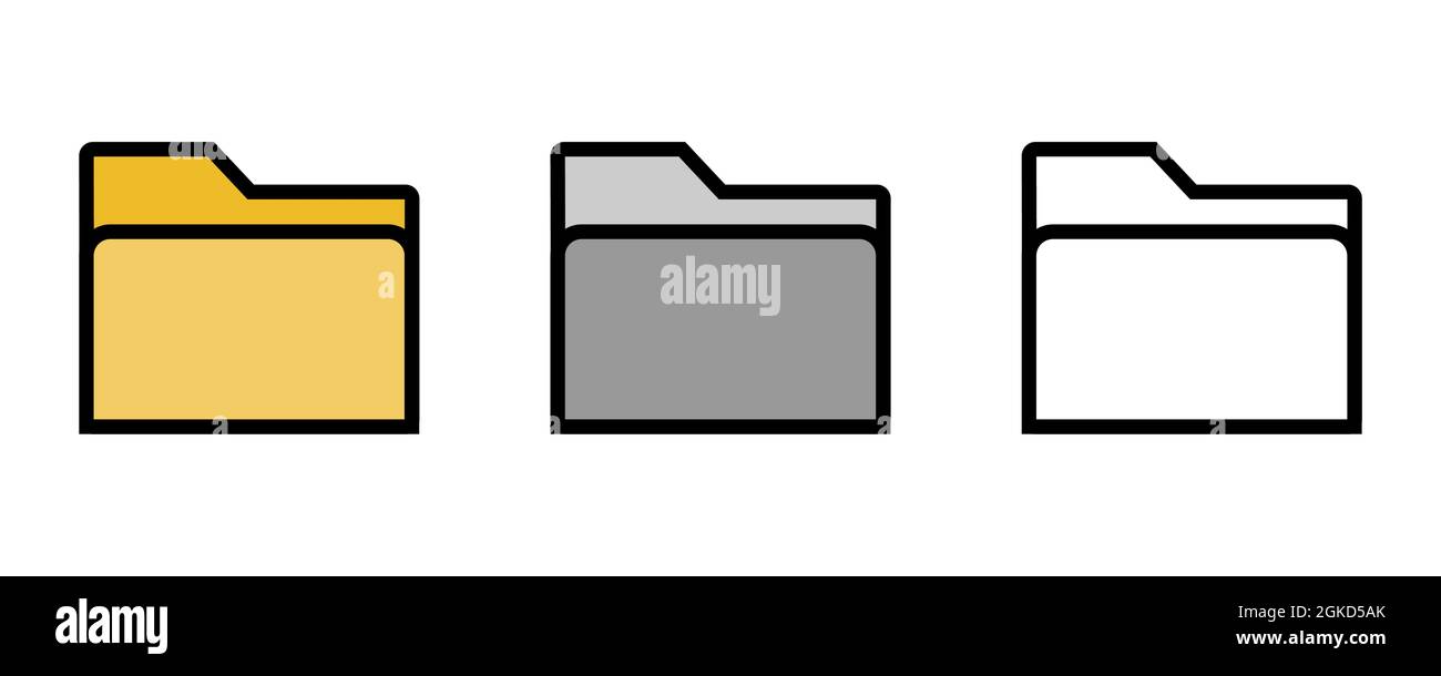 A set of computer folders in different colors. Wind illustration on ...