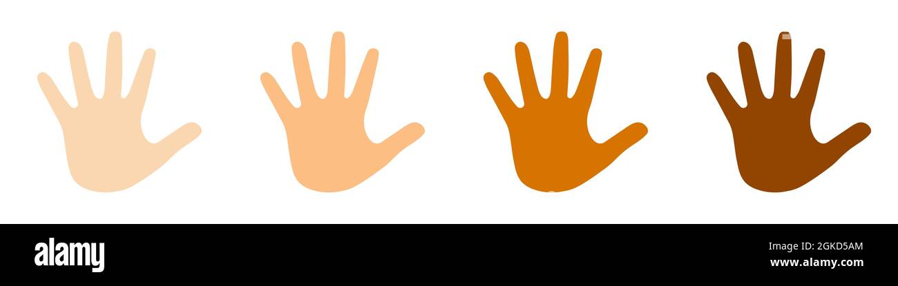 hands of skin color of another race isolated on white background ...