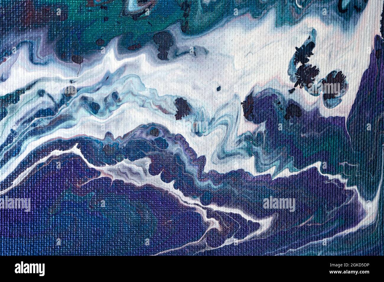 Abstract Fluid Art Painting Background. Acrylic Pour. Modern Contemporary Art. Canvas texture ...
