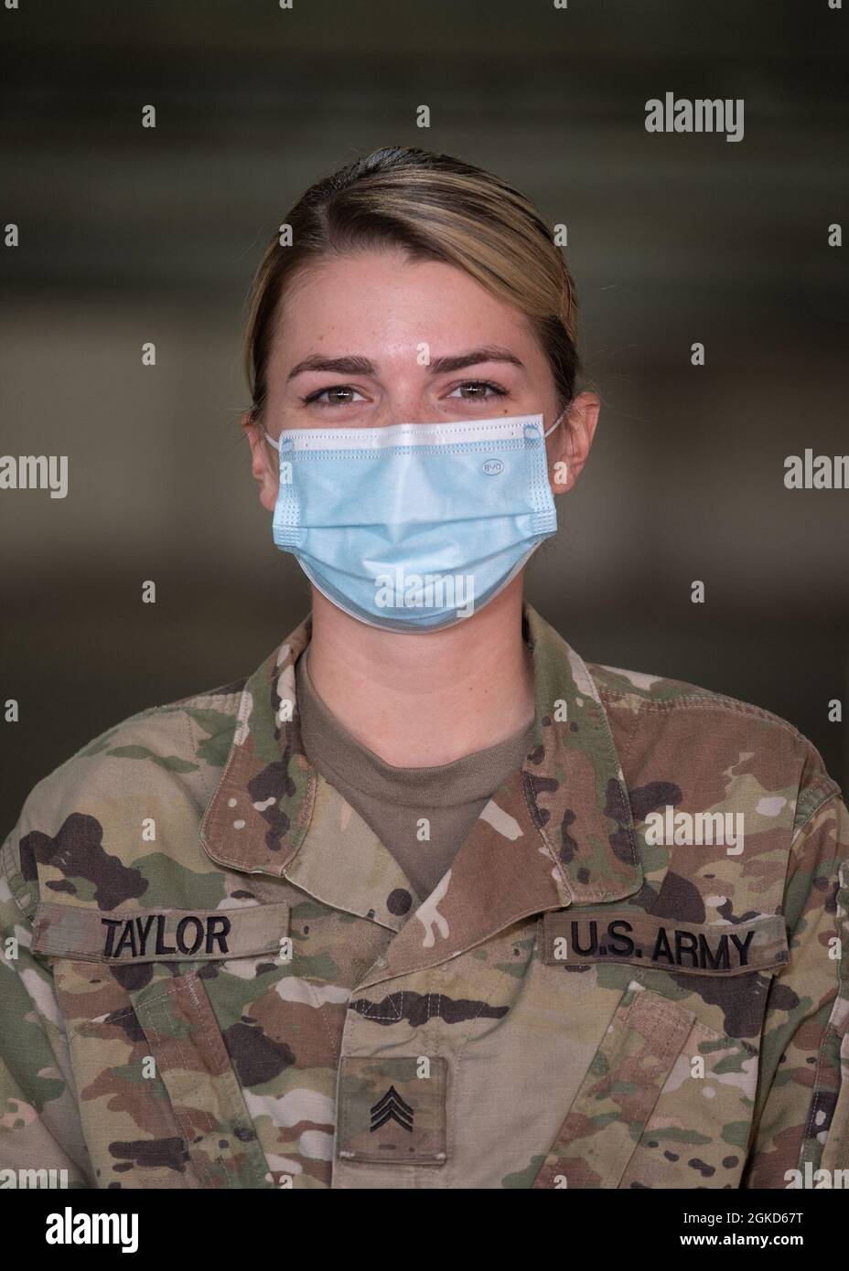 U.S. Army Sgt. Bryn Taylor of Chicago, Illinois, a combat medic assigned to Headquarters and ...