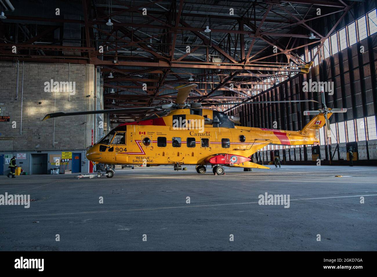 Flight Crew members from 103 Search and Rescue Squadron prepare a CH ...