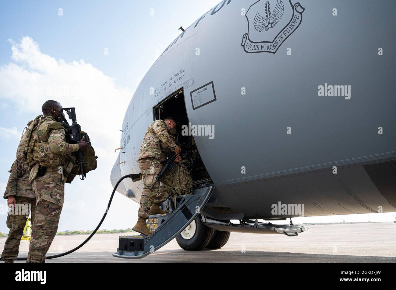 U.S. service members from the 37th Airlift Squadron, the Joint Response ...