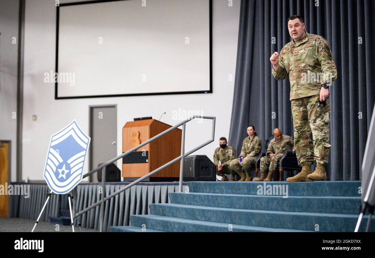 Col. Mark Dmytryszyn, 2nd Bomb Wing commander, addresses the crowd ...