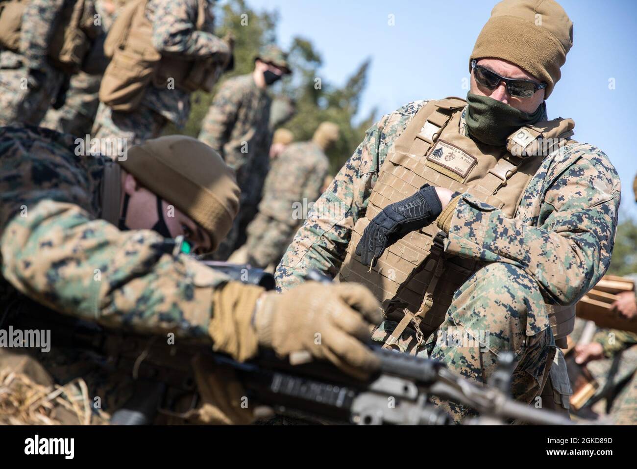 U.S. Marine Corps Sgt. Diego Walkermendez, a combat engineer with ...