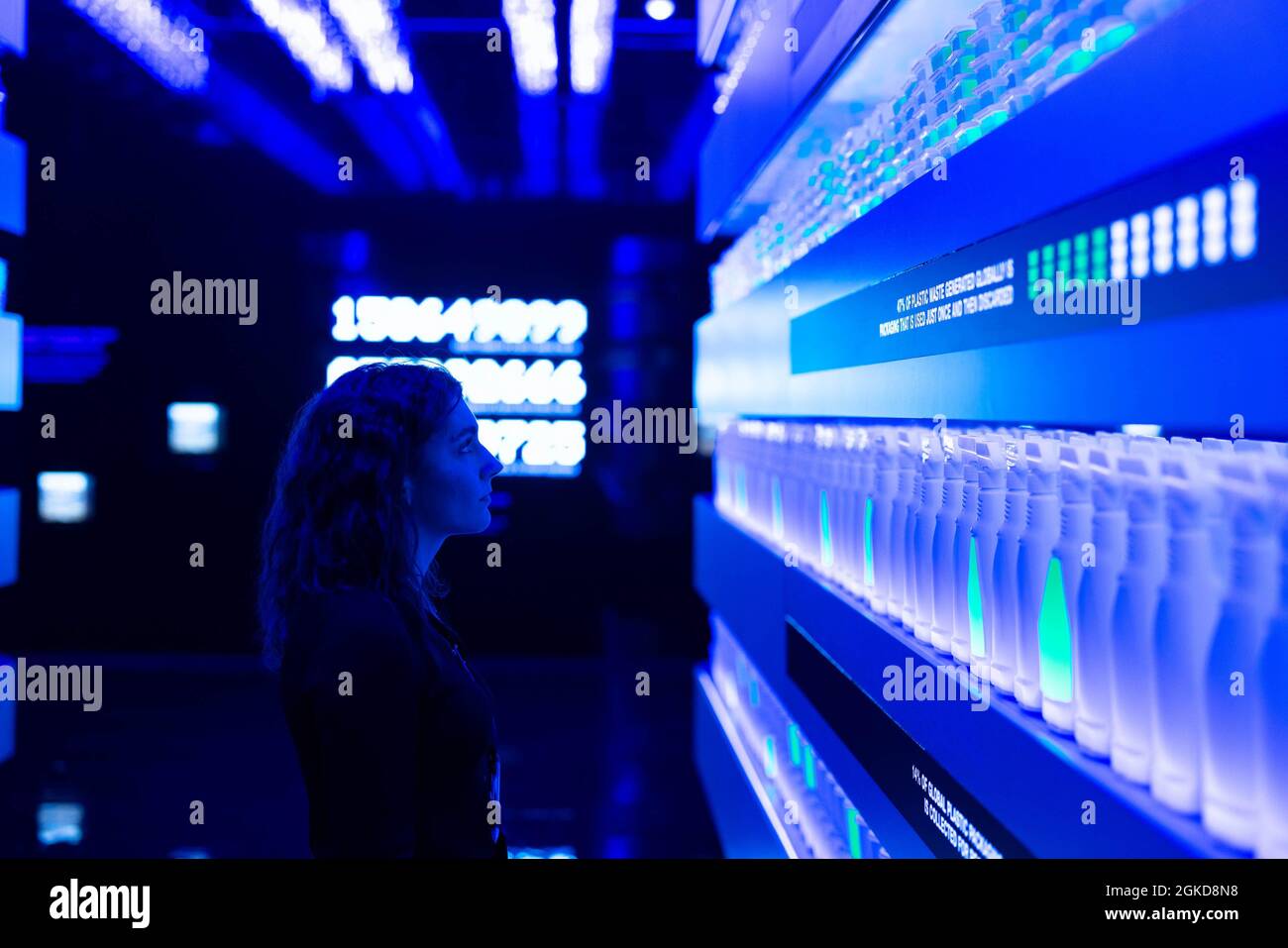 EDITORIAL USE ONLY A visitor at the launch of The Blue Paradox, an ...