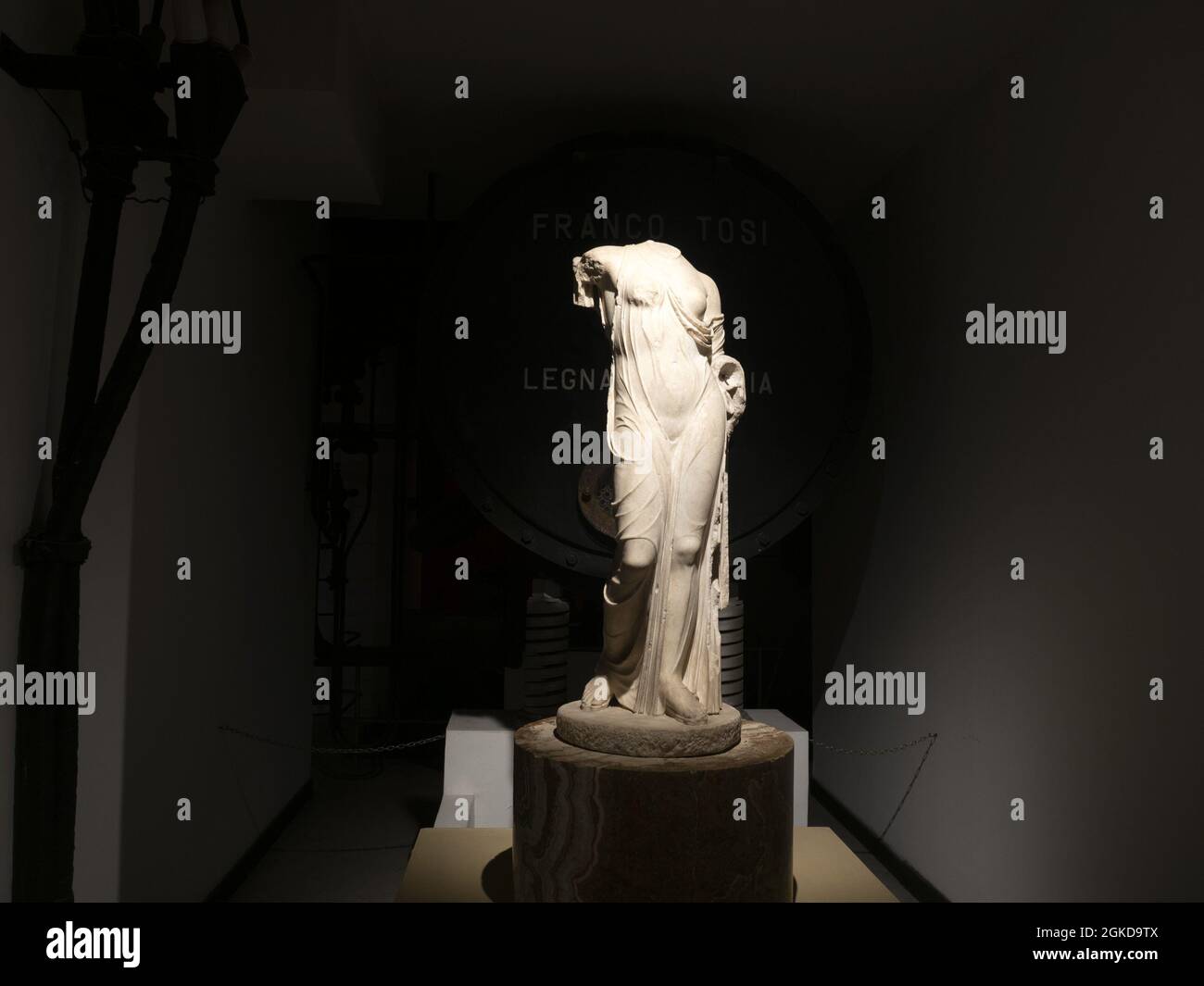Muse old roman marble statue detail at Rome Montemartini museum Stock ...