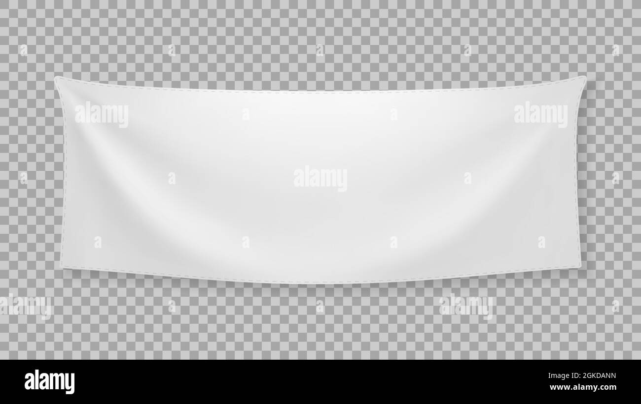 White textile banner with folds with transparent shadow Stock Vector ...