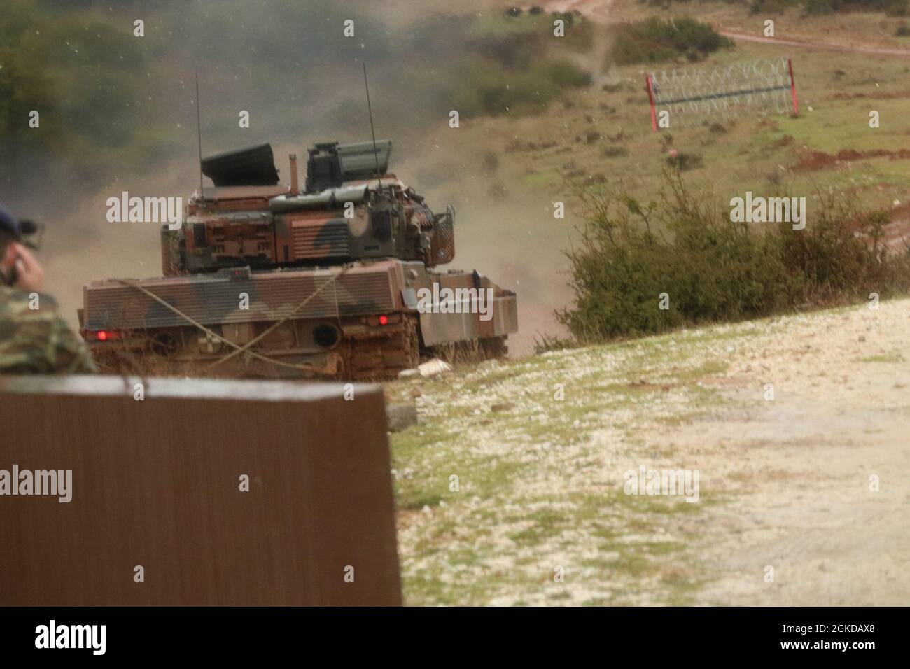A Leopard II Hell tank from the Hellenic Army's 25th Armored Battalion ...